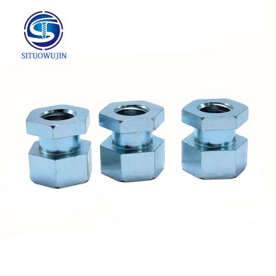 China Hex Injection Molded Insert Nut with Knurled Anti-Rotation Design and Through-hole Structure for Precision Machining for sale