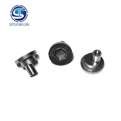 China Hinge Bracket Riveted Connector with Cold Heading + CNC Turning for High Shear & Tensile Strength and Multiple Anti-corrosion Surface Options for sale