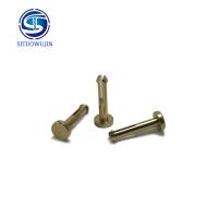 China Flat Head Brass Split Pin with Slotted Split Spring Structure, Custom CNC Machined Brass Dowel Pin for Precision Assembly for sale