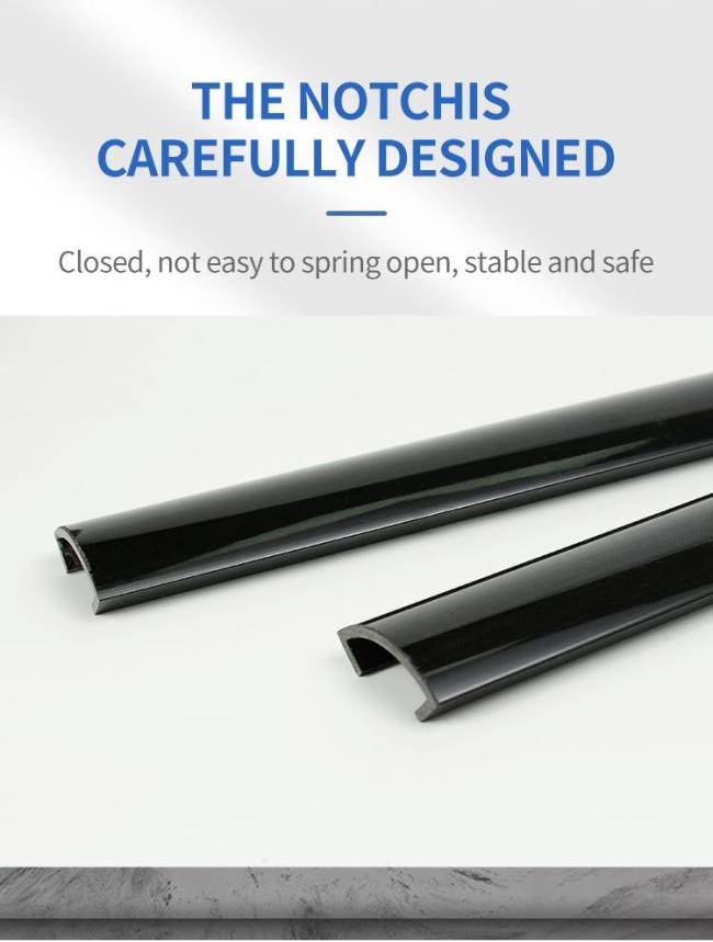 Black Semicircular Building Profile PVC Decorative Cover Extrusion Profiles
