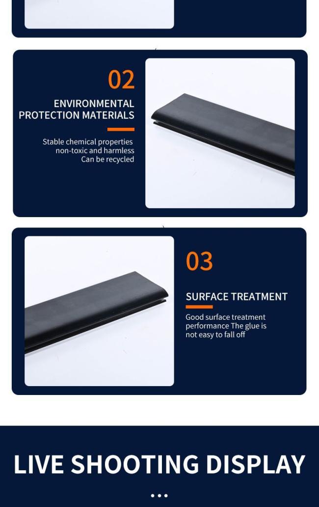 Seal Strip Stopper Black Profiles PVC Extrusion Customized Extruded Trim