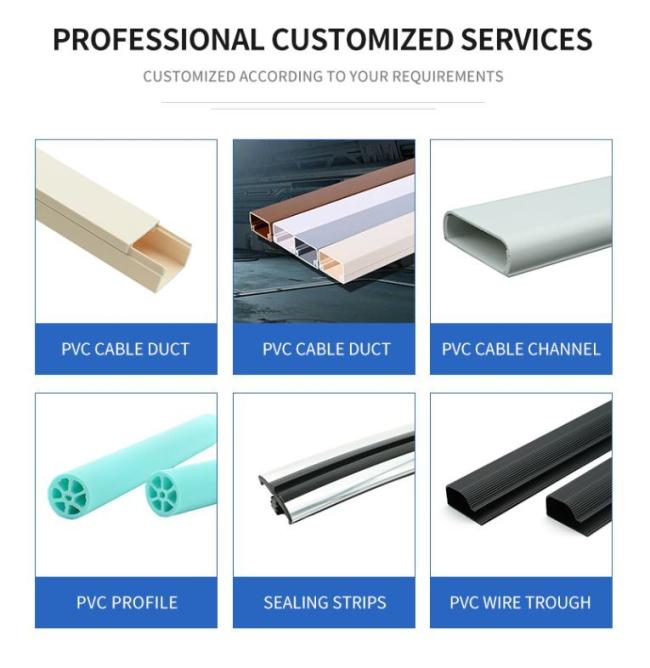 Good Quality Retardant Arc Floor PVC Cable Trunking Durable ABS/PP/PC/PE Co-Extrusion Plastic Profile for Sticker Duct Track Wall