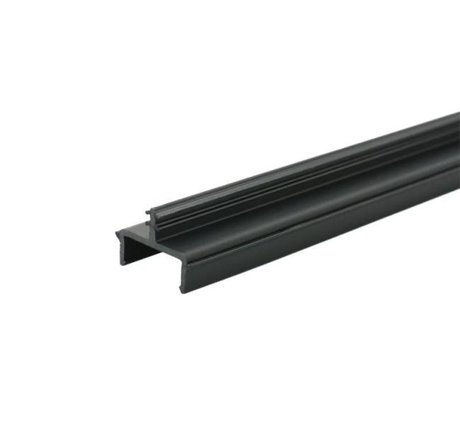 Matte Black Fixed Panel Shower Door Deep U-Channel Profile
