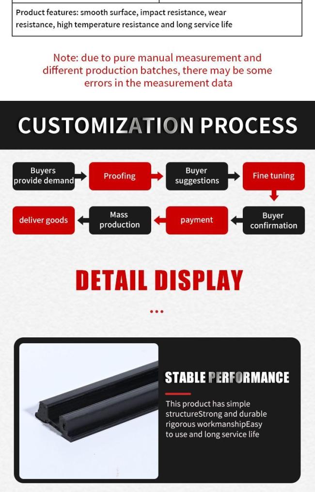 ABS ASA Profile Wear-Strip Guide Abrasion Resistant PE Extrusion Guide Wear Strip
