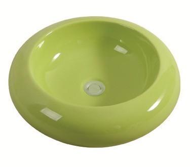 China Bathroom Sanitary Ware Ceramic Sink Colorful Art Basin/Wash Basin Green/Yellow Color ALK-5 for sale
