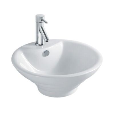 China Round Ceramic Sink Sanitary Ware Above Counter Mounting Art Basin Bathroom Hand Wash Basin for sale