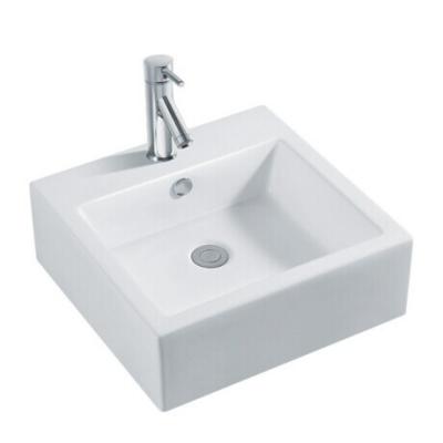 China Countertop Mounting Ceramic Sinks Sanitary Ware Rectangular Art Basin Bathroom Wash Basin for sale