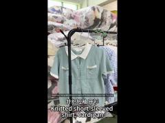 wholesale used knitted tops clean women clothing preloved knitted shirts button-up cardigan style us
