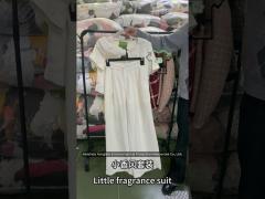 second hand women slim fit polyester cotton suit set used clothes apparel wholesale