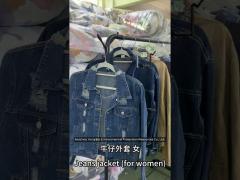 all season second hand clothes polyester cotton blend jeans jacket long sleeved