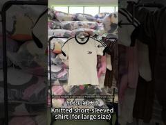 polyester cotton used summer clothing women knitted short sleeved shirt formal blouses