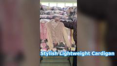 Knitted long-sleeved lightweight cardigan