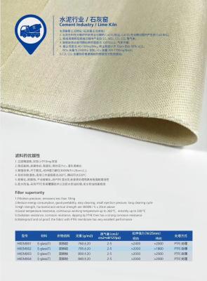 China Good quality woven fiberglass fabric with ePTFE membrane baghouse collector filters for cement kiln for sale