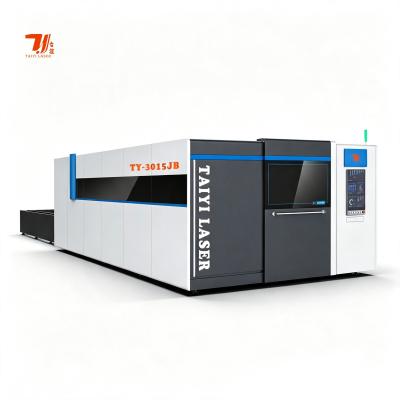China TY-3015JB 6000W Plate Steel Full Protect Cover  Metal Cut IPG Raycus Fiber Laser Cutting Machine for sale