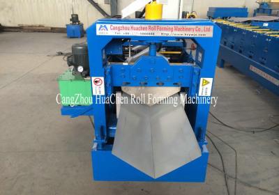 China Color Coated Galvanized Ridge Cap Roll Forming Machine Two Output Tables for sale