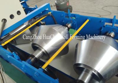 China Color Coated Galvanized Ridge Cap Roll Forming Machine Two Output Tables for sale