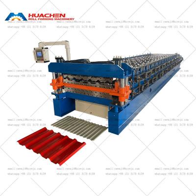 China Doppelschijferbouwmateriaal Machinery Gekrompen daken en trapeziumvormende rollen Te koop