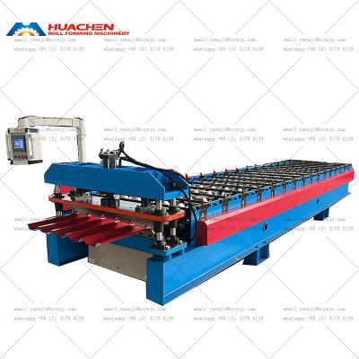 China High Speed Trapezoïdale vorm Metal Rib Type Roof Roll Forming Machines Hot Sale Model In de Braziliaanse markt Te koop
