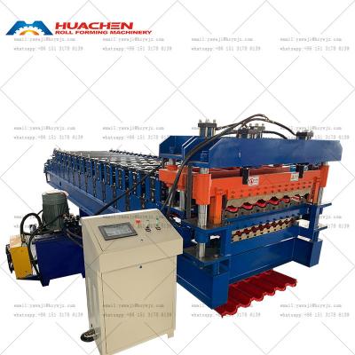 China Pro Double Deck Roll Forming Machine Glazed Trapezoidal Sheet Making for sale
