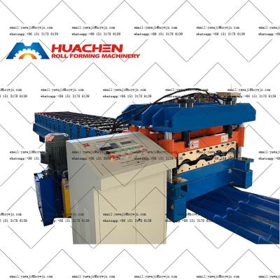 China 0.3-0.6 mm Materiaaldikte Wand daktegel rollenvormende machines met een asdiameter van 70 mm Te koop