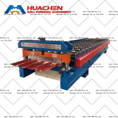 Китай 1220 мм Материал Ширина железный лист Шаг плитка крыша роликообразующие машины с цепным приводом продается