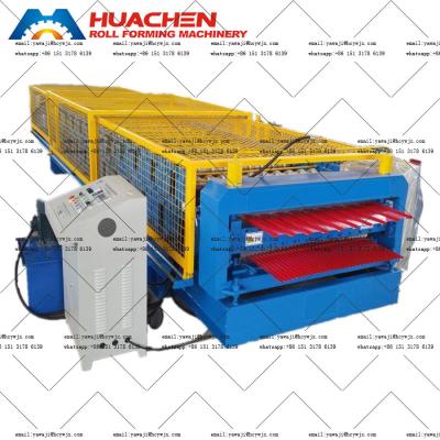 China PPGI / GI Materiaal Type Double Deck Roll Forming Machine met 380v 50Hz 3 fasen Spanning Te koop