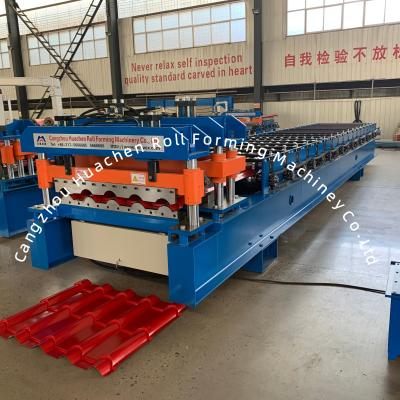 China 18 Roller Stations Glazed Tile Roll Forming Machine with Chain Drive and 380V 50Hz 3Phases Power for sale