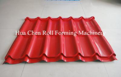 China 5.5KW Glazed Tile Steel Roll Forming Machine 5T Manual Decoiler for sale