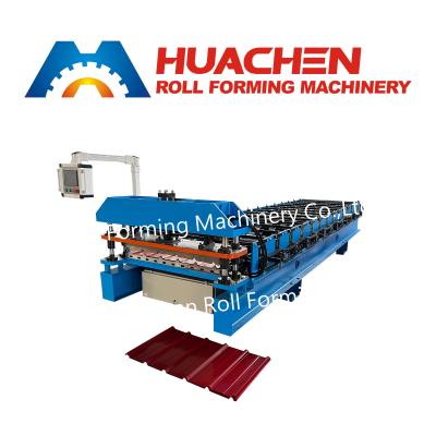 China Trapezoid Roofing Tile Roll Forming Machine Standing Seam Roof Rolling for sale