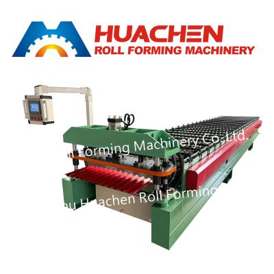 China Wave-shaped profile sheet forming machine / Suitable for the construction industry / Tile manufacturing machine for sale