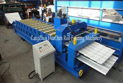 China 70mm Shaft Diameter Double Layer Glazed Tile Roll Forming Machine With 11 Row Roller for sale
