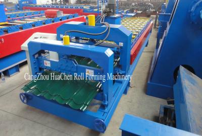 China Hydraulic Shearing Glazed Corrugated Sheet Roll Forming Machine PLC Control for sale