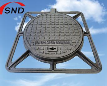 China Ductile Iron Manhole Cover 600*600 mm Afmetingen Classe C250 Cover for sale