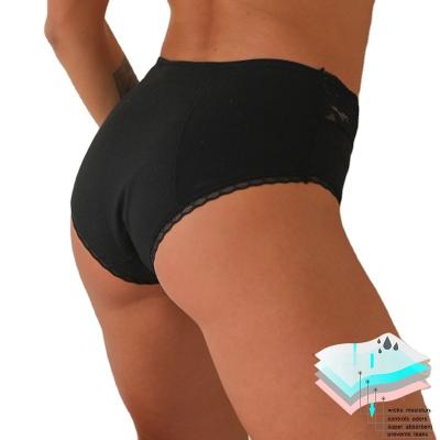 Cina Le donne di nylon delle mutandine di periodo di metà di aumento fioriscono la biancheria intima mestruale del pizzo sexy in vendita