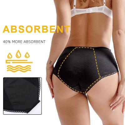 Cina Le donne di nylon delle mutandine di periodo di metà di aumento fioriscono la biancheria intima mestruale del pizzo sexy in vendita