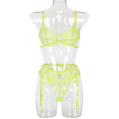 Cina Merletti l'insieme respirabile erotico del reggiseno di 3 pezzi della biancheria della tuta di Mesh Sexy Mature Lingerie SL in vendita