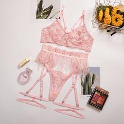 China Erotic Polyester Sexy Bodysuit Lingerie Feathers S-L Black Lace Bodysuit Lingerie for sale