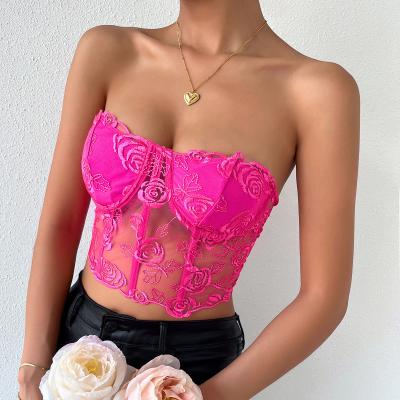 Cina Reggiseno sexy respirabile femminile del pizzo del vestito sexy del corpo nero tricottato carro armato trasparente in vendita