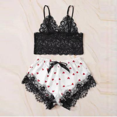 China 2 van het het Ondergoedkant van de Liefjedruk van het Sexy van het de Kokersatijn Korte Sexy de Lingeriestukken Kostuum Te koop