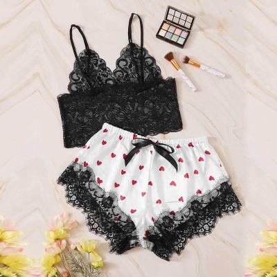China 2 van het het Ondergoedkant van de Liefjedruk van het Sexy van het de Kokersatijn Korte Sexy de Lingeriestukken Kostuum Te koop