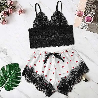 China 2 van het het Ondergoedkant van de Liefjedruk van het Sexy van het de Kokersatijn Korte Sexy de Lingeriestukken Kostuum Te koop