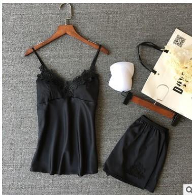 中国 袖なしの上は女性のためのNightdressのセクシーなレースの絹のパジャマをショートさせる 販売のため
