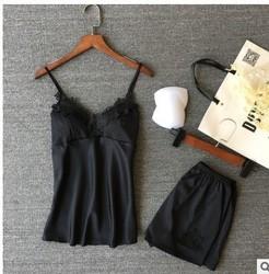 中国 袖なしの上は女性のためのNightdressのセクシーなレースの絹のパジャマをショートさせる 販売のため