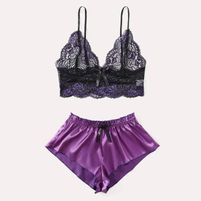 Cina La biancheria intima sottile matura del reggiseno del pizzo del tessuto di seta degli indumenti da notte ha messo la biancheria sexy per la ragazza calda in vendita