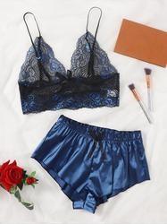 Cina La biancheria intima sottile matura del reggiseno del pizzo del tessuto di seta degli indumenti da notte ha messo la biancheria sexy per la ragazza calda in vendita