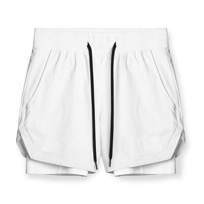 Cina 2 in 1 doppio strato sport calzoncini da ginnastica per uomini Custom LOGO 5 pollici calzoncini da allenamento fitness in vendita
