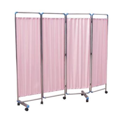 China Hot Sale and high quality Stainless steel hospital ward folding screen with wheels for sale
