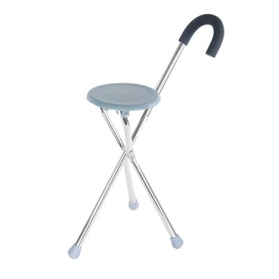 China Folding walking stick seat crutch stool three legged canes for old people for sale