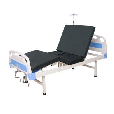 China Competitive price stainless steel two crank manual medical equipment hospital bed for sale