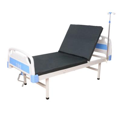 China Manual single crank function stainless steel hospital bed with mattress for sale